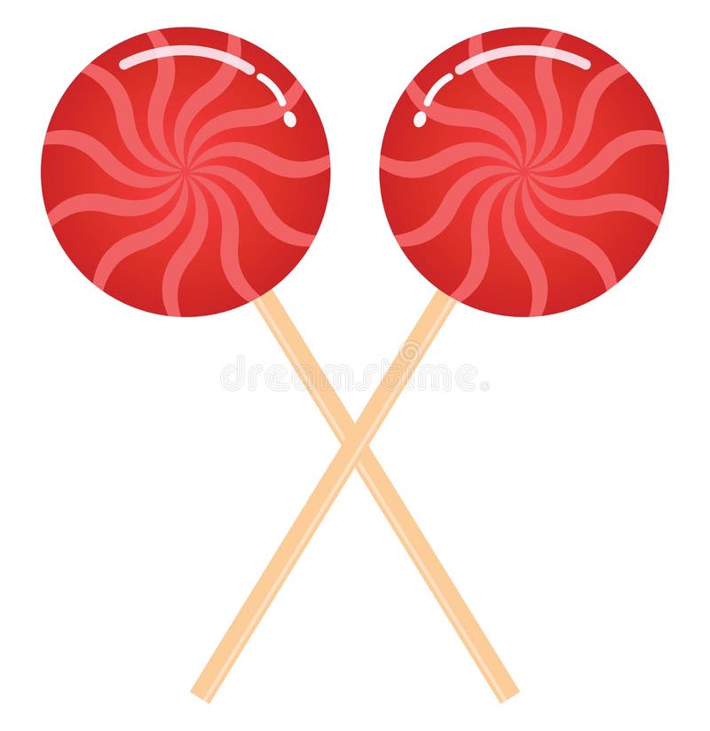 Red lollipop, icon stock vector. Illustration of dessert - 261369348