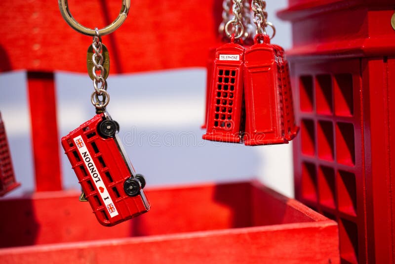 A Red London Double Decker Bus Retro Model Key Holder Editorial ...