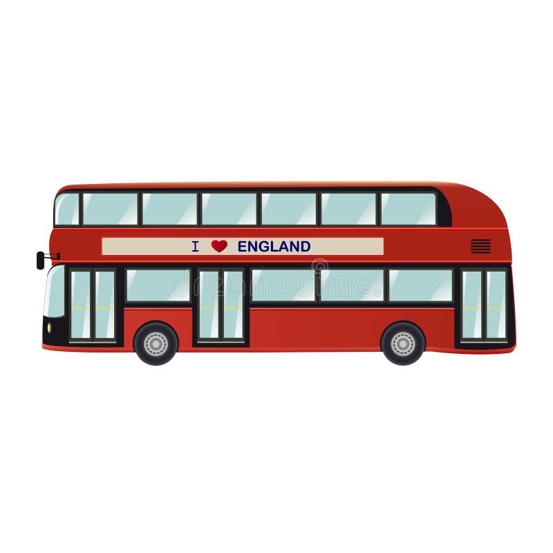 Red London Double-decker Bus from the Side View Stock Vector ...