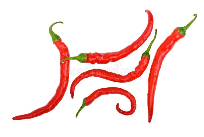 Red Long Curved Chili Peppers Stock Photo - Image of vegetarian, glyph ...