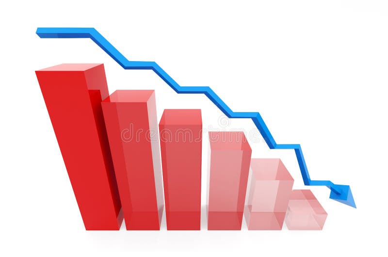 Red Loss Chart with Blue Trend Line Stock Image - Image of economic ...