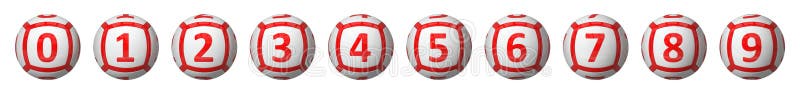 Red lottery balls set. stock illustration. Illustration of luck - 63697650