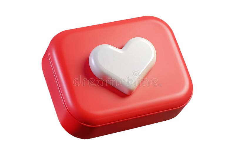 Red Love Button stock illustration. Illustration of media - 376308442