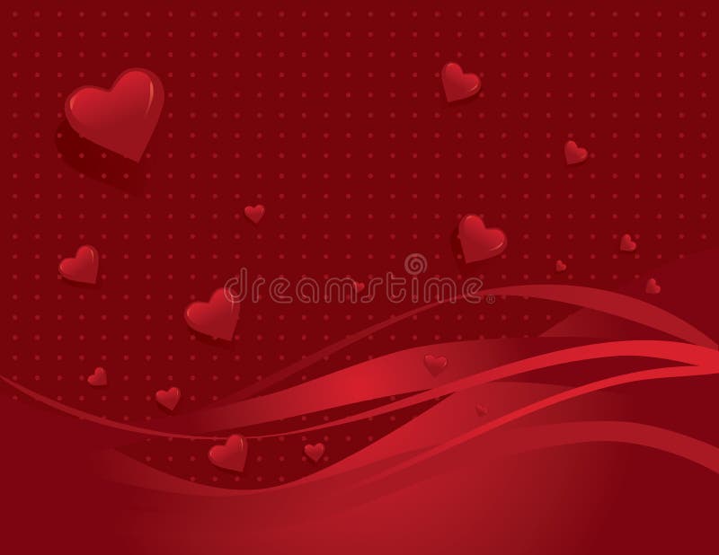 Red love heart background stock vector. Illustration of waving - 4258395