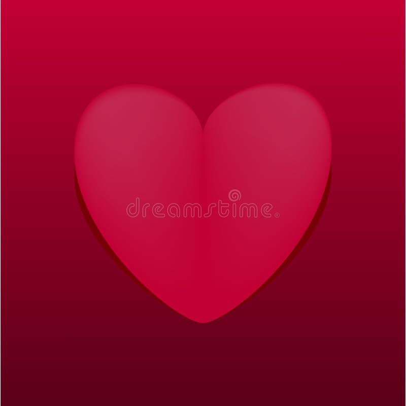 Red Love Heart Symbol, Romantic Background Stock Vector - Illustration ...