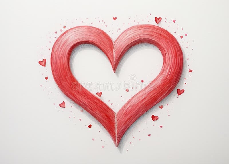 Red Love Heart on a White Background Stock Illustration - Illustration ...
