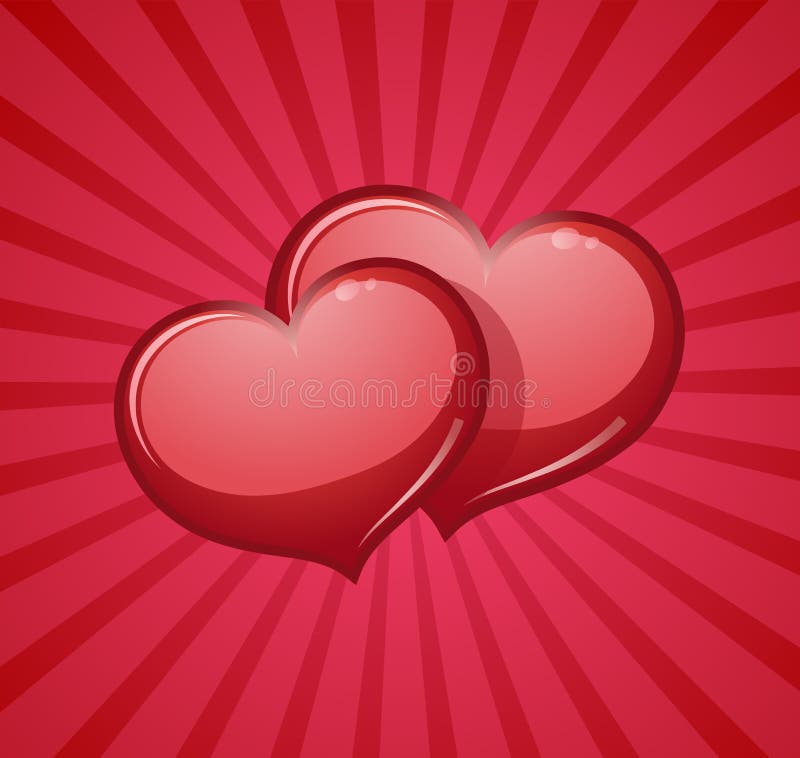 Red love hearts stock vector. Illustration of heart, glossy - 23912268