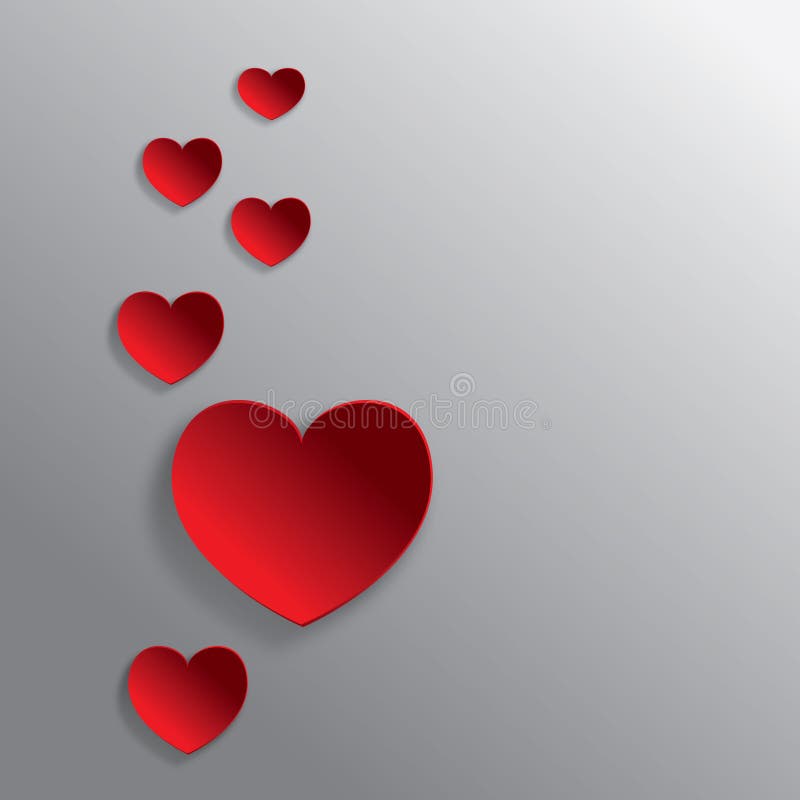 Red Love Hearts Background. Vector Illustration Decorative Design Stock ...