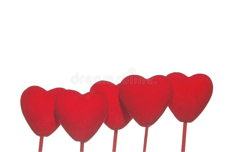 Red love hearts on sticks stock photo. Image of colored - 3997224