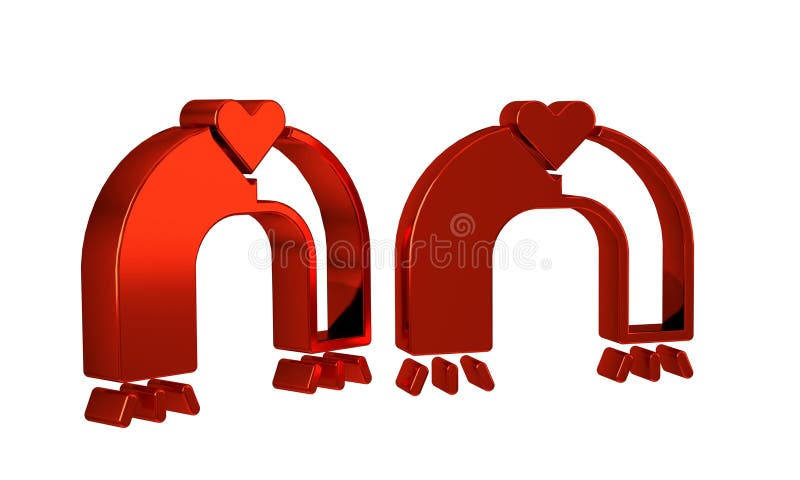 Red Love Magnet Icon Isolated on Transparent Background. Stock ...
