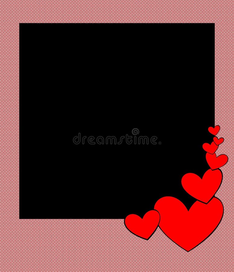 Red Love Photo Frame with Dotted Pattern 25 Stock Image - Illustration ...