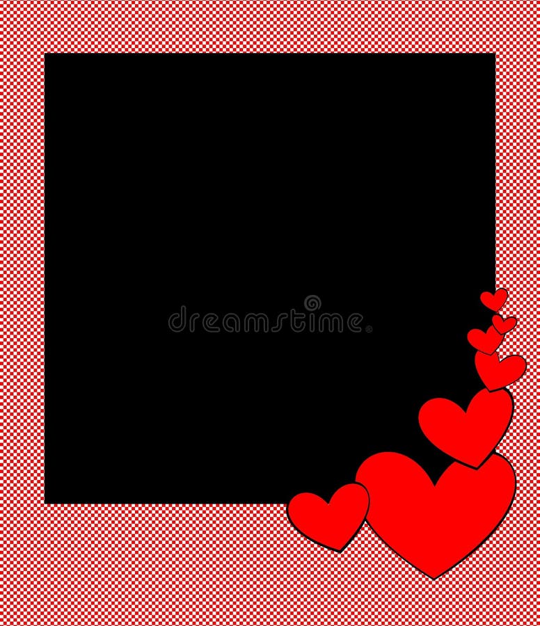 Red Love Photo Frame with Red Checker Board Pattern 15 Stock Image ...