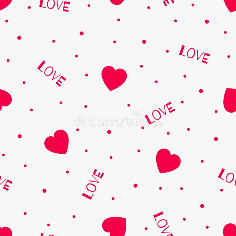 The Red Love Seamless Pattern with Hearts Stock Vector - Illustration ...