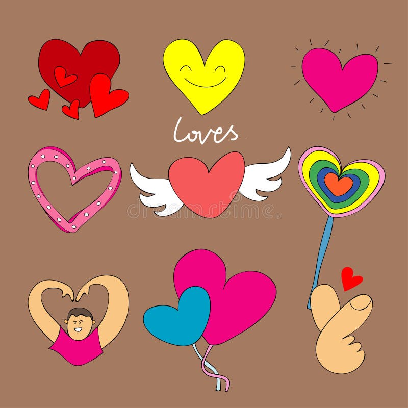 Red Love Sign Element Icon Emoticon Stock Vector - Illustration of ...