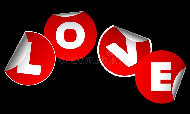 Red love stickers stock illustration. Illustration of promotion - 12726844