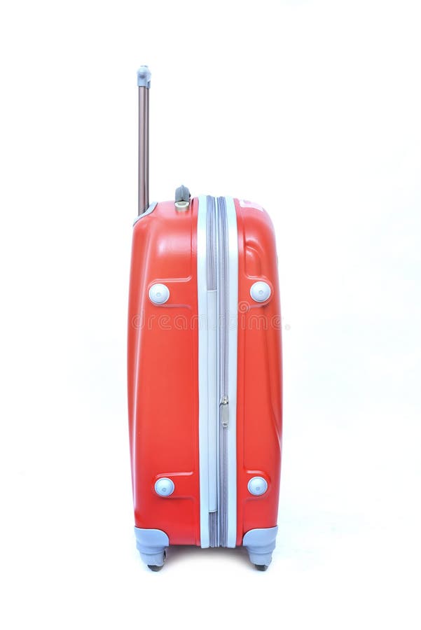 Red Carry-on Luggage stock photo. Image of white, holiday - 5568622