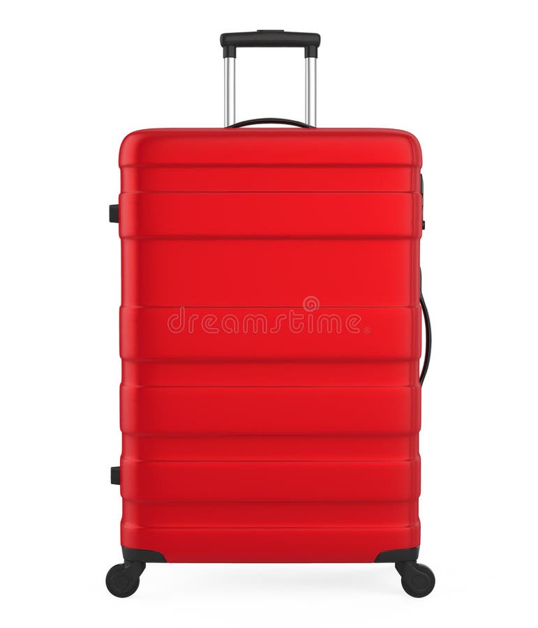 Red Luggage Isolated on White Vector Stock Vector - Illustration of ...