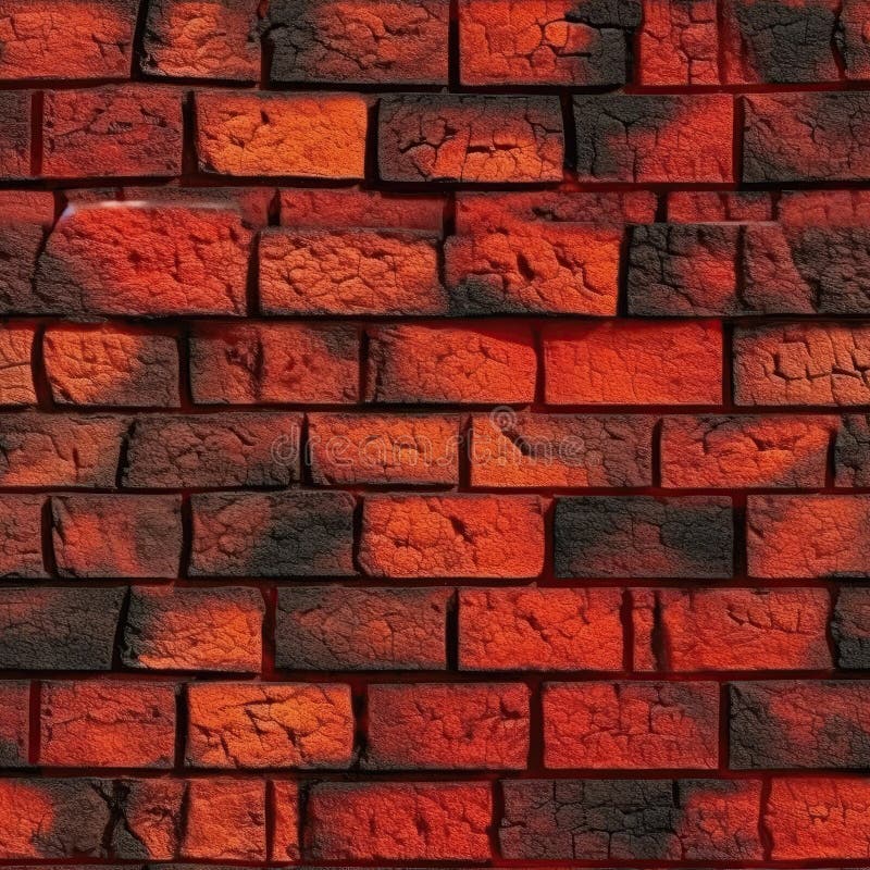 Red Luminescence Beautiful Brick Wall Texture Tile Seamless Background ...