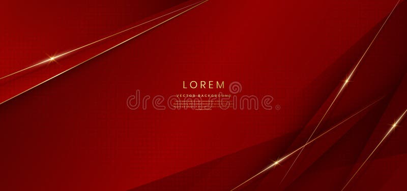 Red Luxury Background with Gold Lines Decoration Dot and Lighting ...