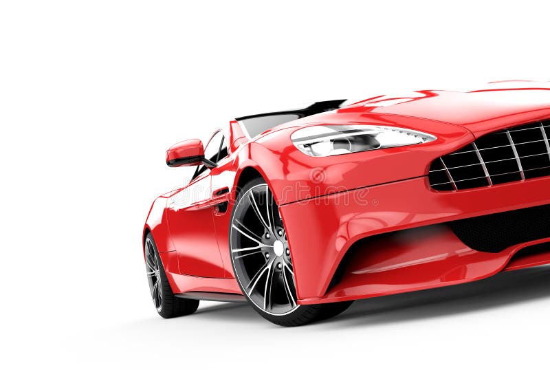 Red Luxury Car Isolated on a White Background Stock Illustration ...