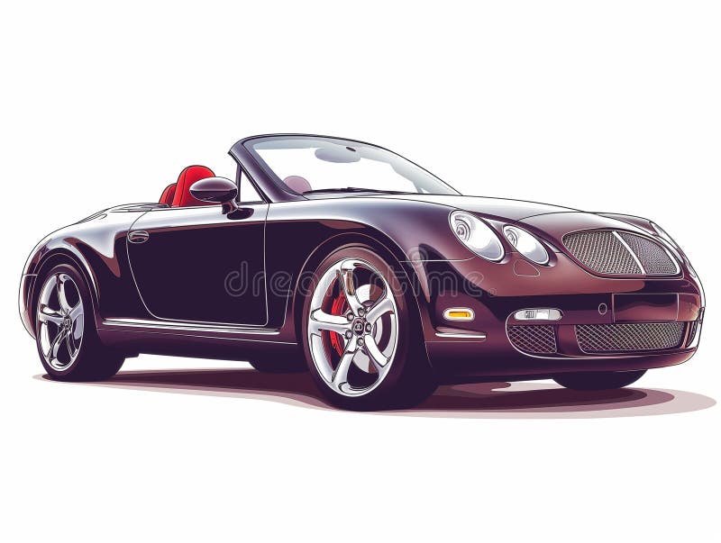 A Red Luxury Car with an Open Top Isolated on a White Background Stock ...