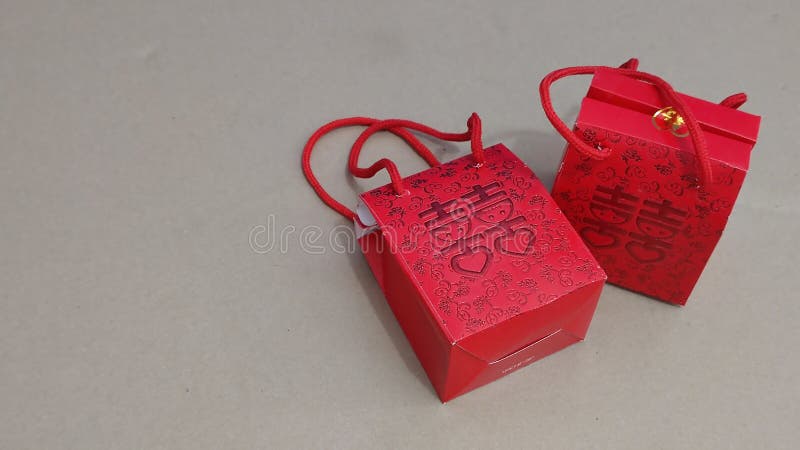Red Luxury Gift Boxes Embossed with Chinese Character that Means Double ...