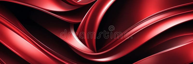Red Luxury Smooth Shiny Metal Theme Curves Pattern Abstract Ai ...
