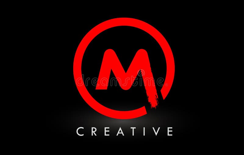 Red M Brush Letter Logo Design. Creative Brushed Letters Icon Logo ...