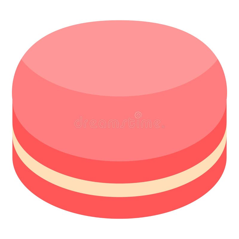 Red Macaroon Icon, Isometric Style Stock Vector - Illustration of ...