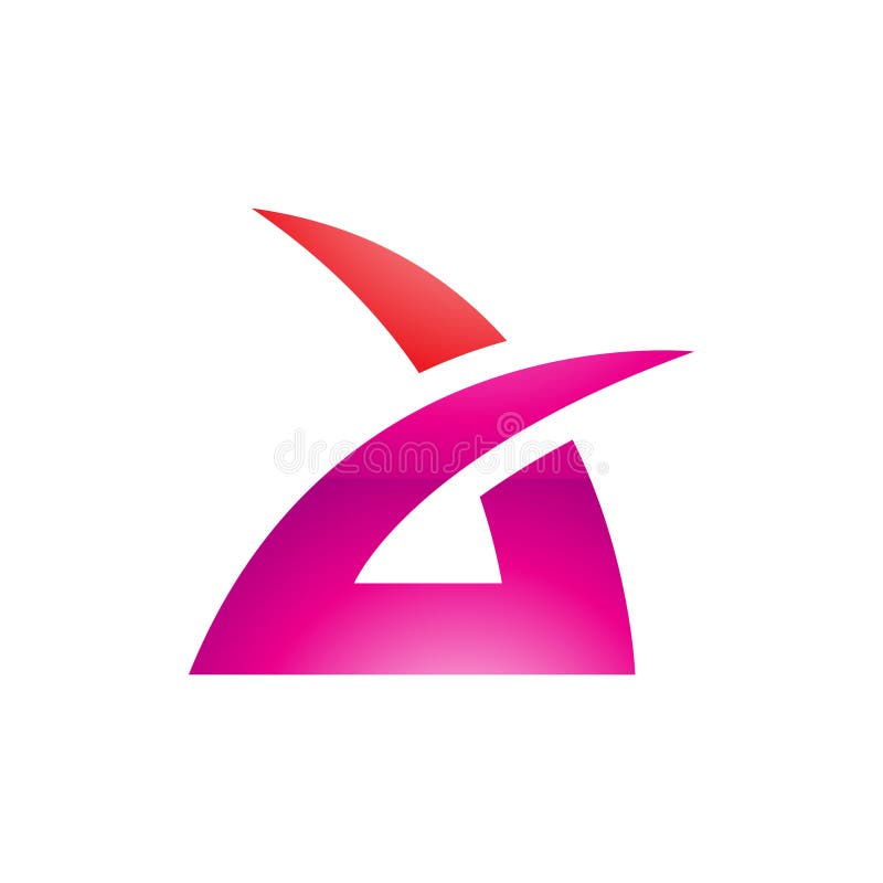 Red and Magenta Glossy Spiky Grass Shaped Letter a Icon Stock Vector ...