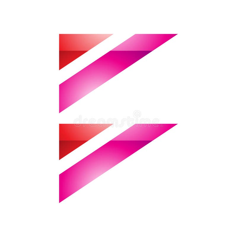 Red and Magenta Glossy Triangular Flag Shaped Letter B Icon Stock ...
