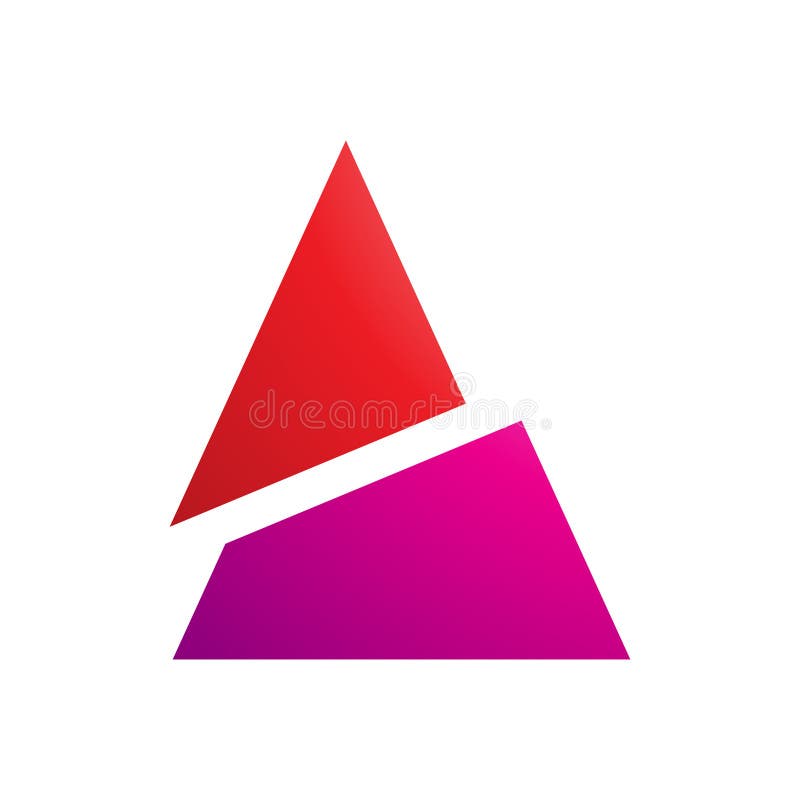 Red and Magenta Split Triangle Shaped Letter a Icon Stock Vector ...
