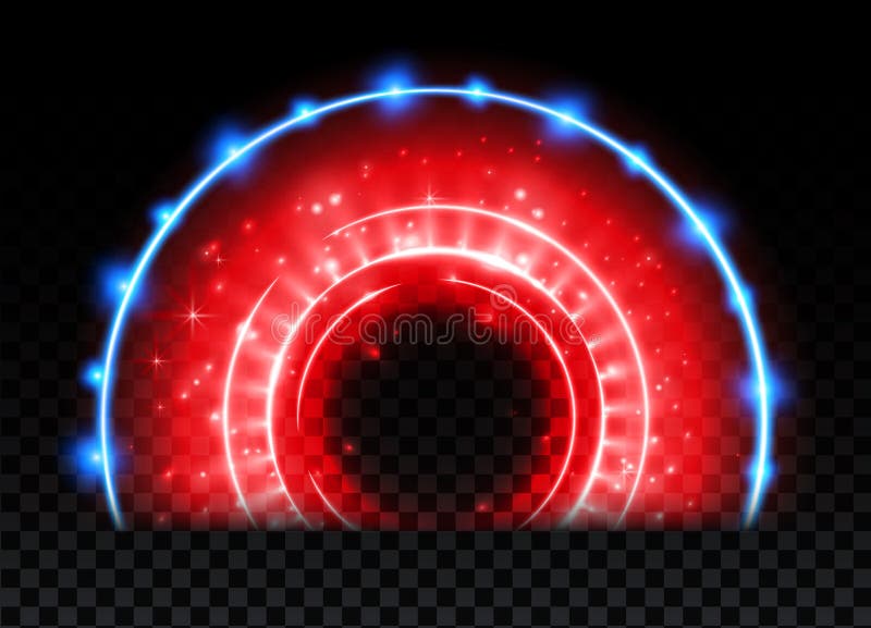 Red Magic Arc. Abstract Magic Light Effect. Luminous Neon Arch Lines ...