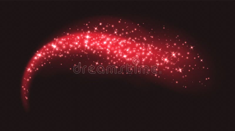 Red Magic Cloud with Sparkles, Stardust Sparkling Decoration. Glowing ...