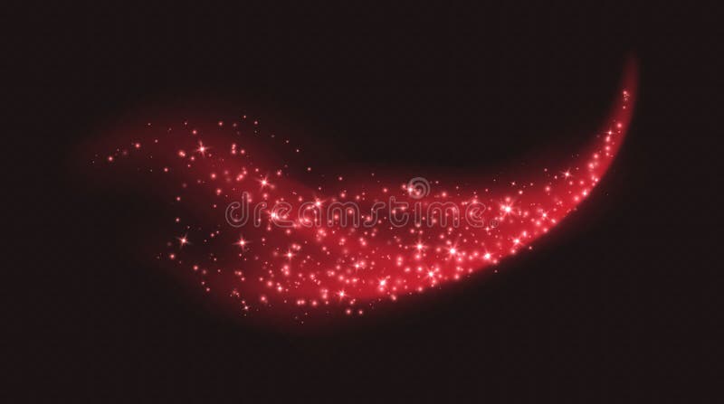 Red Magic Cloud with Sparkles, Stardust Sparkling Decoration. Glowing ...