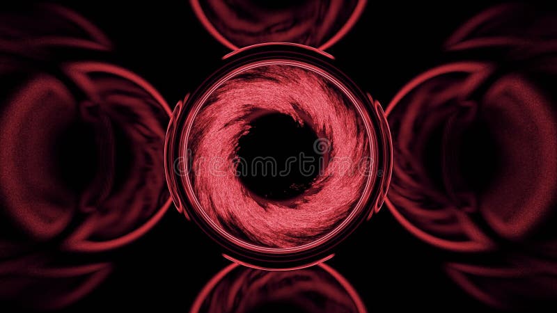 Red Magic Portal Circle Seamless Loop. Abstract Cyclone on Black ...