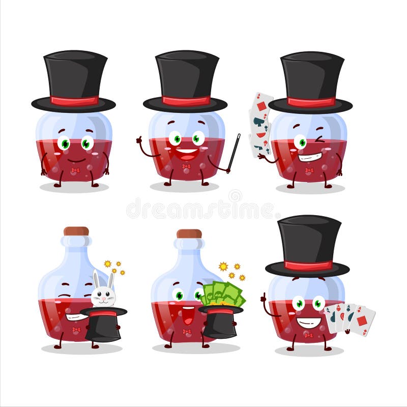 A Red Magic Potion Magician Cartoon Character Perform on a Stage Stock ...