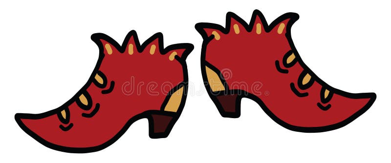 Red Magic Shoes, Illustration, Vector Stock Vector - Illustration of ...
