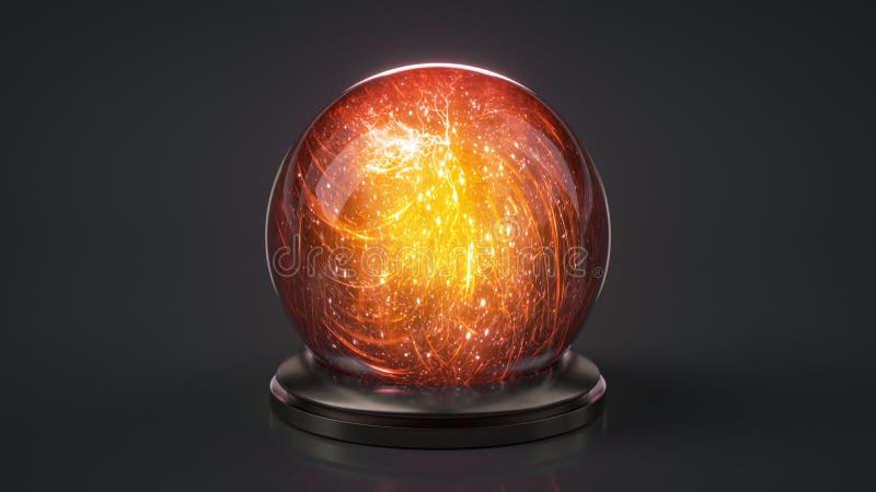 Red Magical Crystal Glass Ball 3D Render Stock Illustration ...
