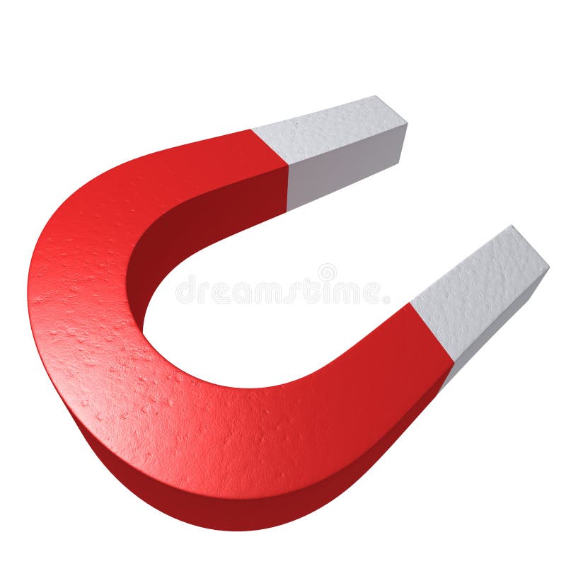 Red magnet 3d illustration stock illustration. Illustration of magnet ...