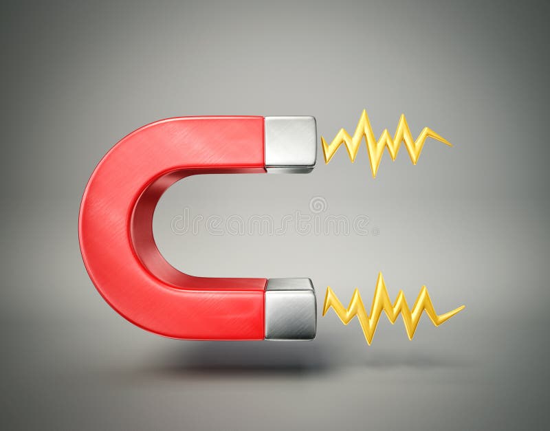 Red magnet stock illustration. Illustration of polarity - 41327314