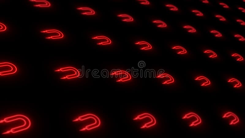 Red Magnets on Dark Blue Background. Stock Illustration - Illustration ...
