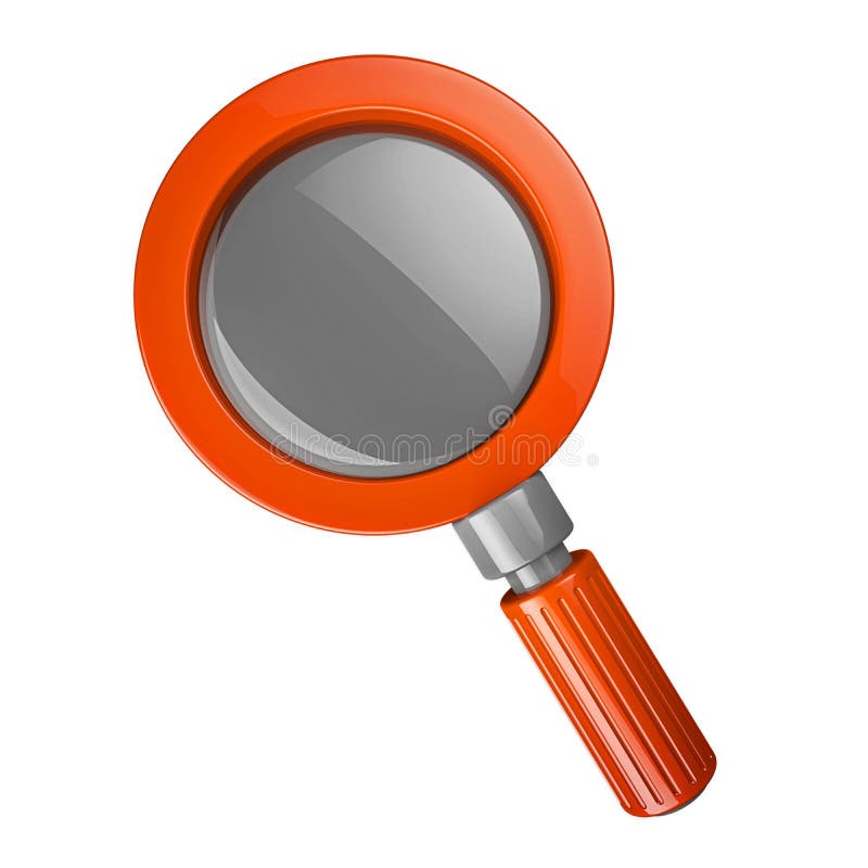 A red magnifier stock illustration. Illustration of concept - 126398395
