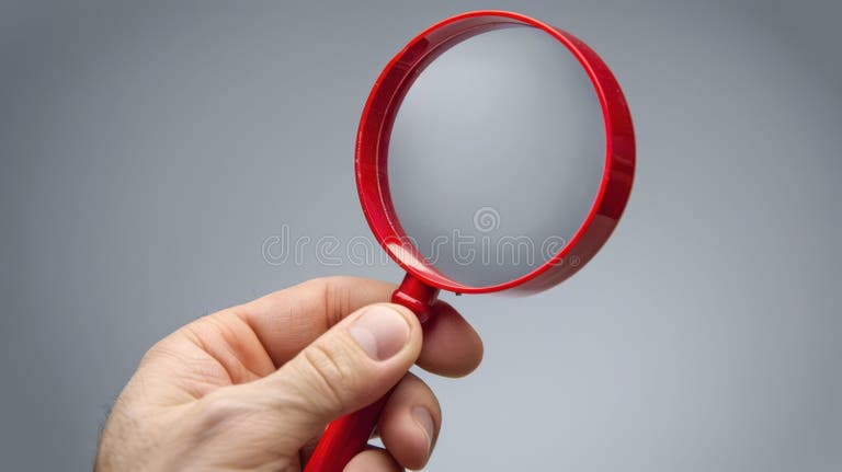 The Red Magnifying Glass.AI Generated Image Stock Image - Image of ...
