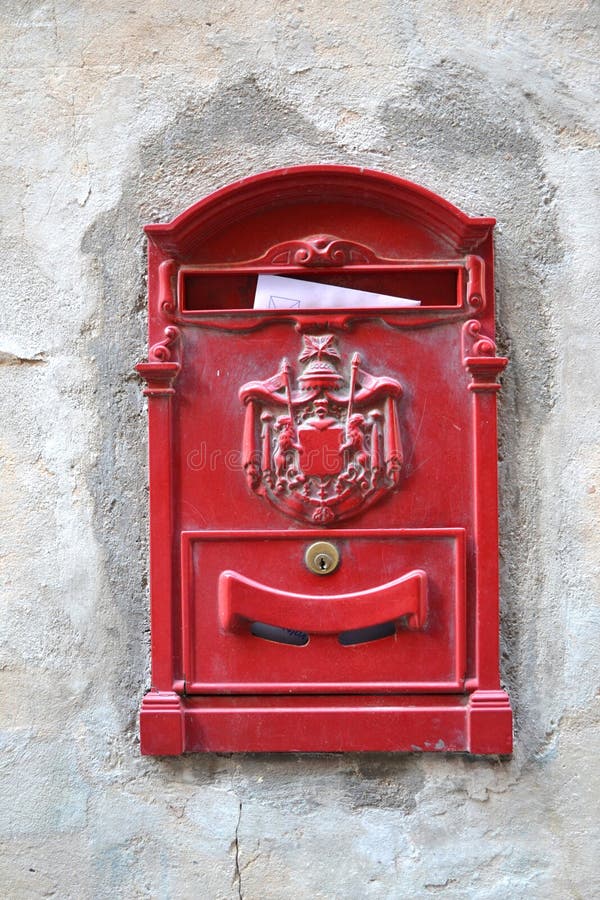 Red mail box stock photo. Image of wall, house, italy - 33921196