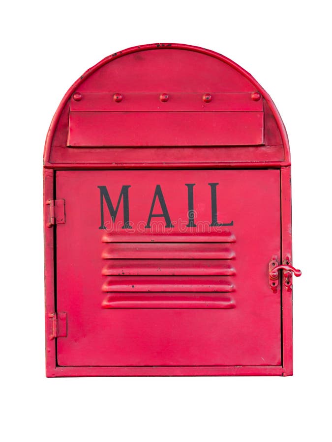 Red Mail Box Over a White Background Stock Image - Image of white, mail ...