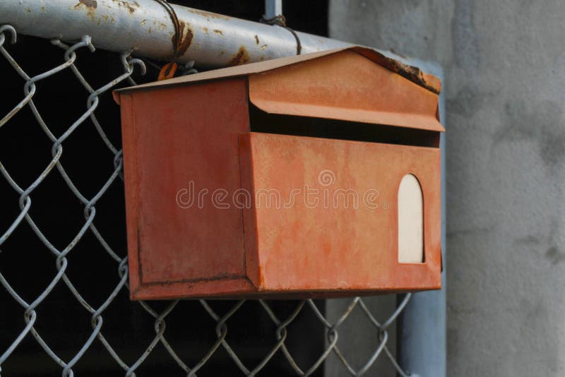The Red Mail Box is Vintage in Front of Home in Asia Stock Image ...