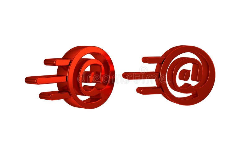 Red Mail and E-mail Icon Isolated on Transparent Background. Envelope ...