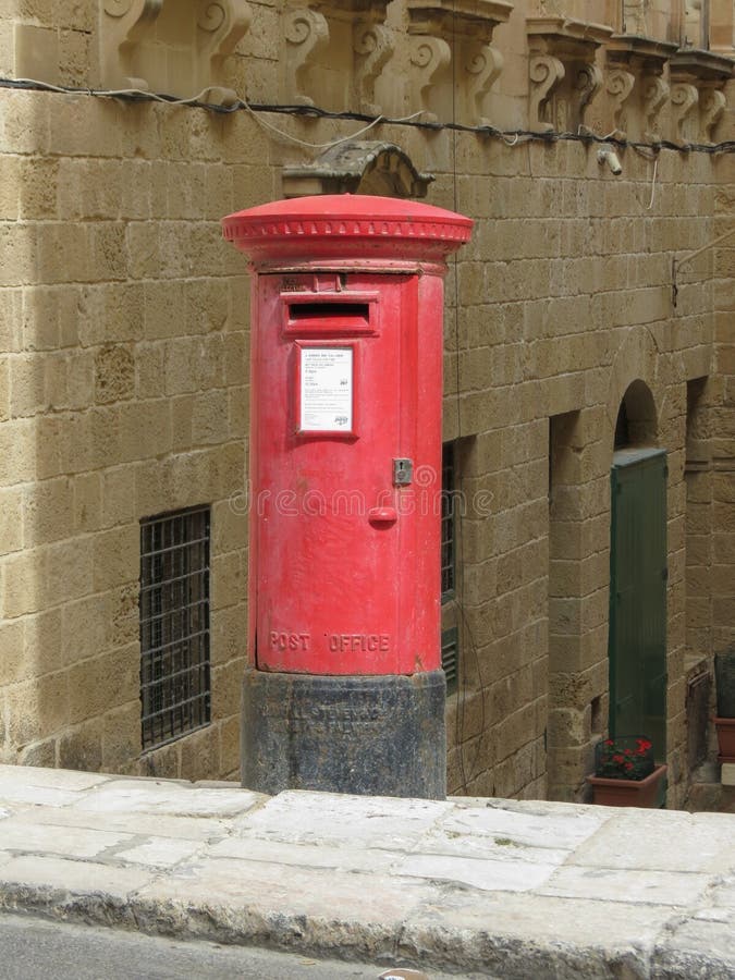 Red mail pillar box stock image. Image of town, maltese - 148729353