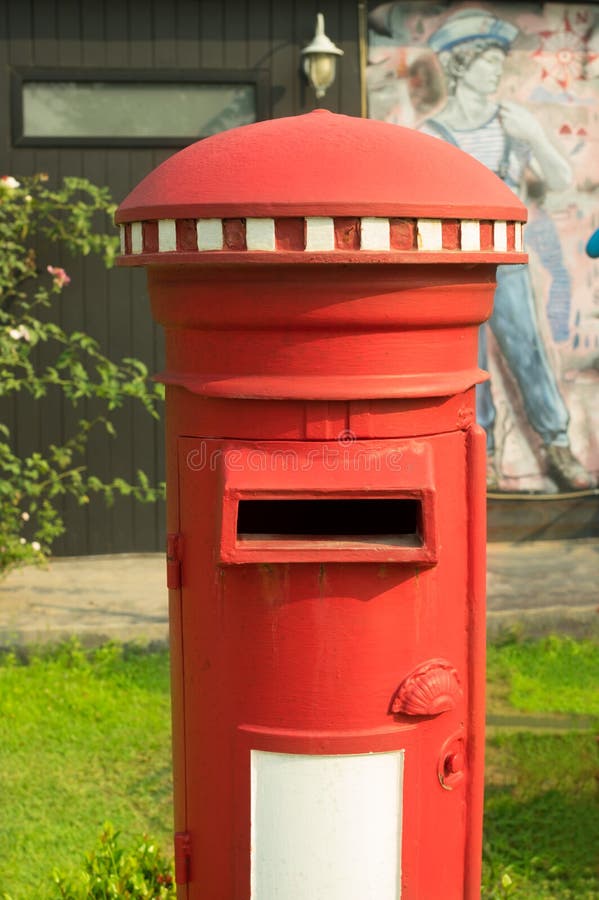 Red Mail Post Box on Outdoor Location Stock Photo - Image of envelope ...